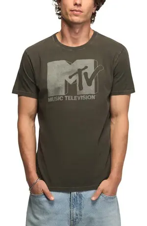 Lucky Brand Mtv Headbanger's Ball Cotton Blend Graphic T-shirt - Beluga