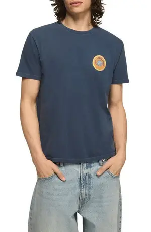 Lucky Brand Blue Moon Orange Cotton Graphic T-shirt - Dark Denim