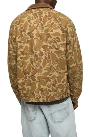 Lucky Brand Camouflage Cotton Canvas Zip Jacket