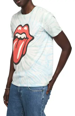 Lucky Brand Rolling Stones Graphic Tie Dye Cotton T-shirt