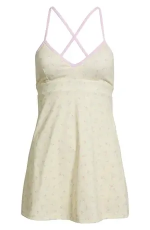 LoveShackFancy Floral Mini Dress - Lemon Haze