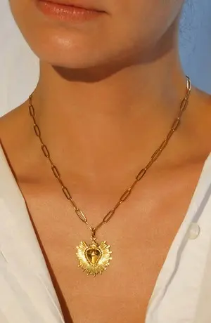 KOZAKH 14k Plated Power Heart Charm Pendant