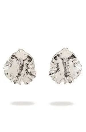 Cult Gaia Iris Leaf Clip-on Earrings - Antique Silver