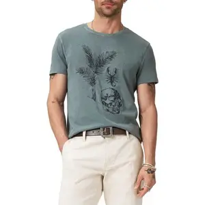 John Varvatos Skull & Scorpion Embroidered Organic Cotton T-shirt - Fog