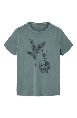 John Varvatos Skull & Scorpion Embroidered Organic Cotton T-shirt