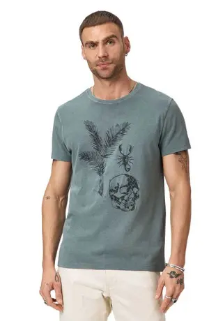John Varvatos Skull & Scorpion Embroidered Organic Cotton T-shirt