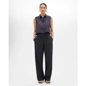 Another Tomorrow Cropped Sleeveless Shirt