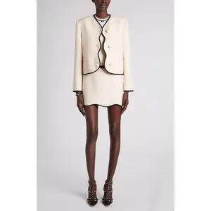 Valentino Garavani Crepe Couture Wool & Silk Jacket - Vanilla