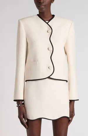 Valentino Garavani Crepe Couture Wool & Silk Jacket