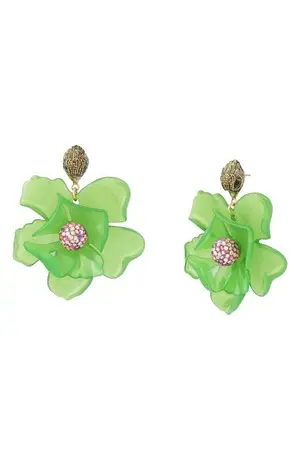 Kurt Geiger Eagle Resin Flower Statement Drop Earrings