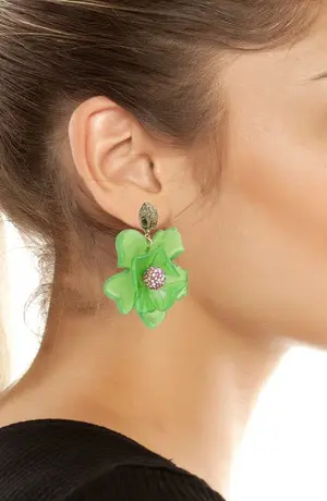 Kurt Geiger Eagle Resin Flower Statement Drop Earrings