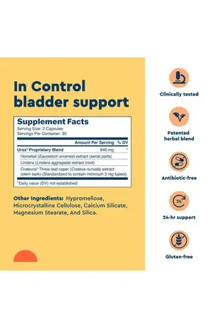 UQORA In Control Bladder Support Daily Bladder Care & Support For Urinary Comfort Made With Botanicals