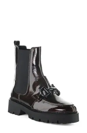 BOS. & CO. Bruma Bootie With Patent Finish - Dark Brown