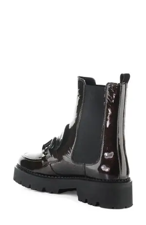 BOS. & CO. Bruma Bootie With Patent Finish - Dark Brown