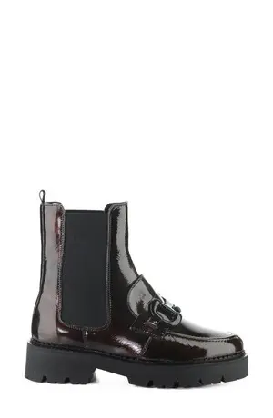 BOS. & CO. Bruma Bootie With Patent Finish - Dark Brown