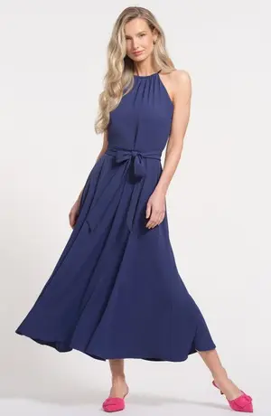 ISAAC MIZRAHI NEW YORK Sash Tie Maxi Dress