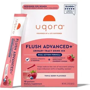 UQORA Flush Urinary Tract Supplement With Cranberry, D-mannose, Vitamin C - None