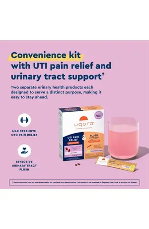 UQORA Uti Pain Relief And Urinary Tract Supplement Drink Mix Bundle