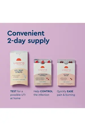 UQORA Uti Test Strip Kit With 12 Uti Pain Relief Tablets And 12 Urinary Tract Support Tablets