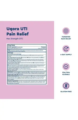 UQORA Uti Pain Relief Tablets With Phenazopyridine Hcl
