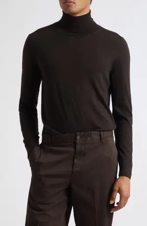 Isaia Wool Turtleneck Sweater - Dark Brown