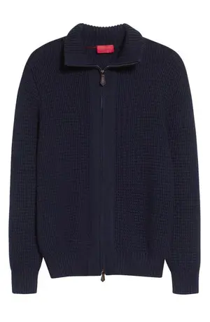 Isaia Wool Bomber Cardigan