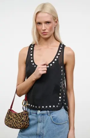Staud Ollie Genuine Calf Hair Shoulder Bag - Cheetah