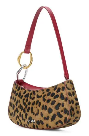 Staud Ollie Genuine Calf Hair Shoulder Bag - Cheetah