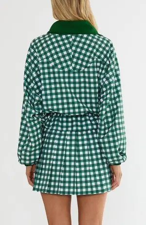 Beach Riot Irina Pleated Check Miniskirt