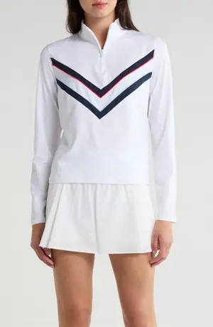 G/fore Chevron Long Sleeve Performance Polo