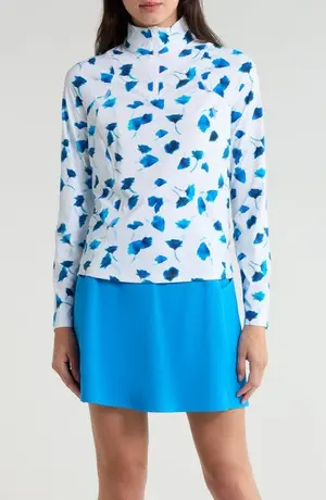 G/fore Floral Silky Tech Quarter Zip Pullover