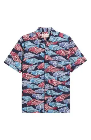 KAHALA Upstream Short Sleeve Cotton Button-down Shirt