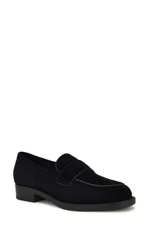 Nine West Berg Penny Loafer - Black Suede