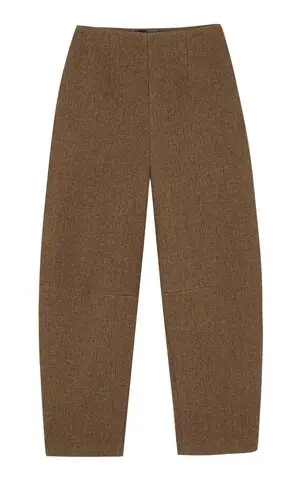 CORTANA Undo Wool-cotton Straight Leg Pants - Brown