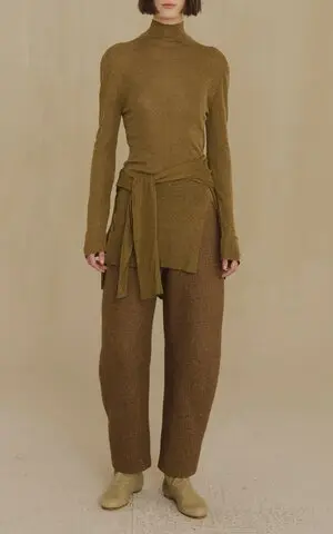 CORTANA Undo Wool-cotton Straight Leg Pants