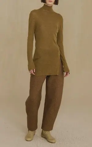 CORTANA Undo Wool-cotton Straight Leg Pants