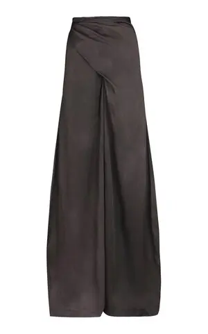 CORTANA Ocaso Satin Wrap Pants - Brown