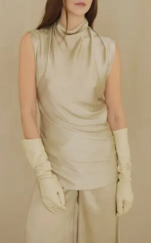 CORTANA Ocaso Satin Top - Off-white