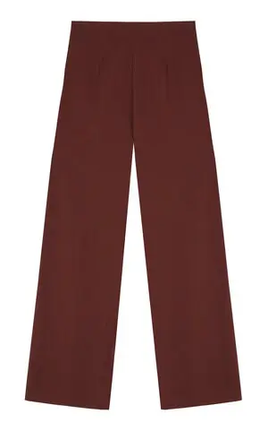 CORTANA Margot Linen-wool Straight-leg Pants