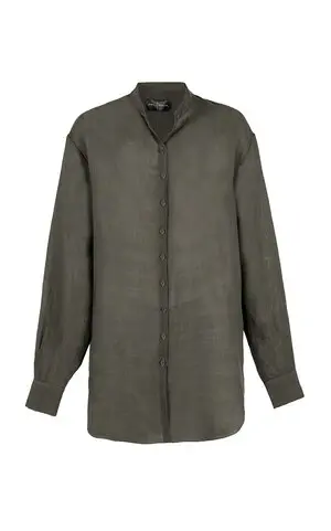 CORTANA Raoul Ramie Top - Green