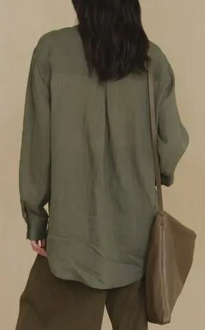 CORTANA Raoul Ramie Top - Green