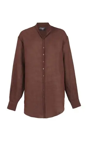 CORTANA Raoul Ramie Shirt - Red