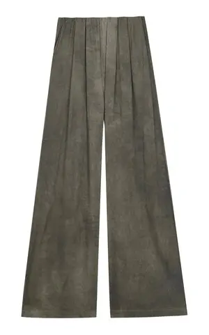 CORTANA Odisea Satin Wide Leg Pants - Green