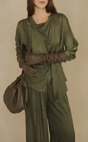 CORTANA Odisea Satin Wide Leg Pants