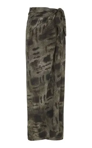 CORTANA Silk Pareo Skirt - Green