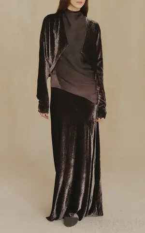 CORTANA Iris Velvet Maxi Skirt