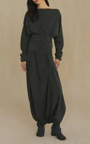 CORTANA Olvido Silk Crepe Maxi Dress