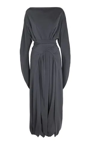CORTANA Olvido Silk Crepe Maxi Dress - Black