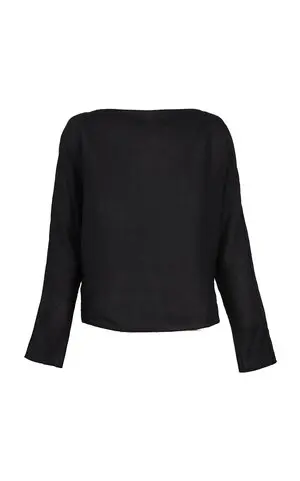CORTANA Poona Ramie Top - Black