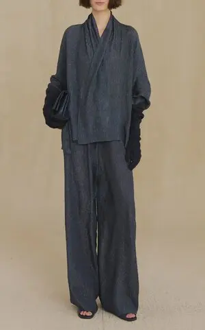 CORTANA Anhelo Silk Chiffon Wide Leg Pants